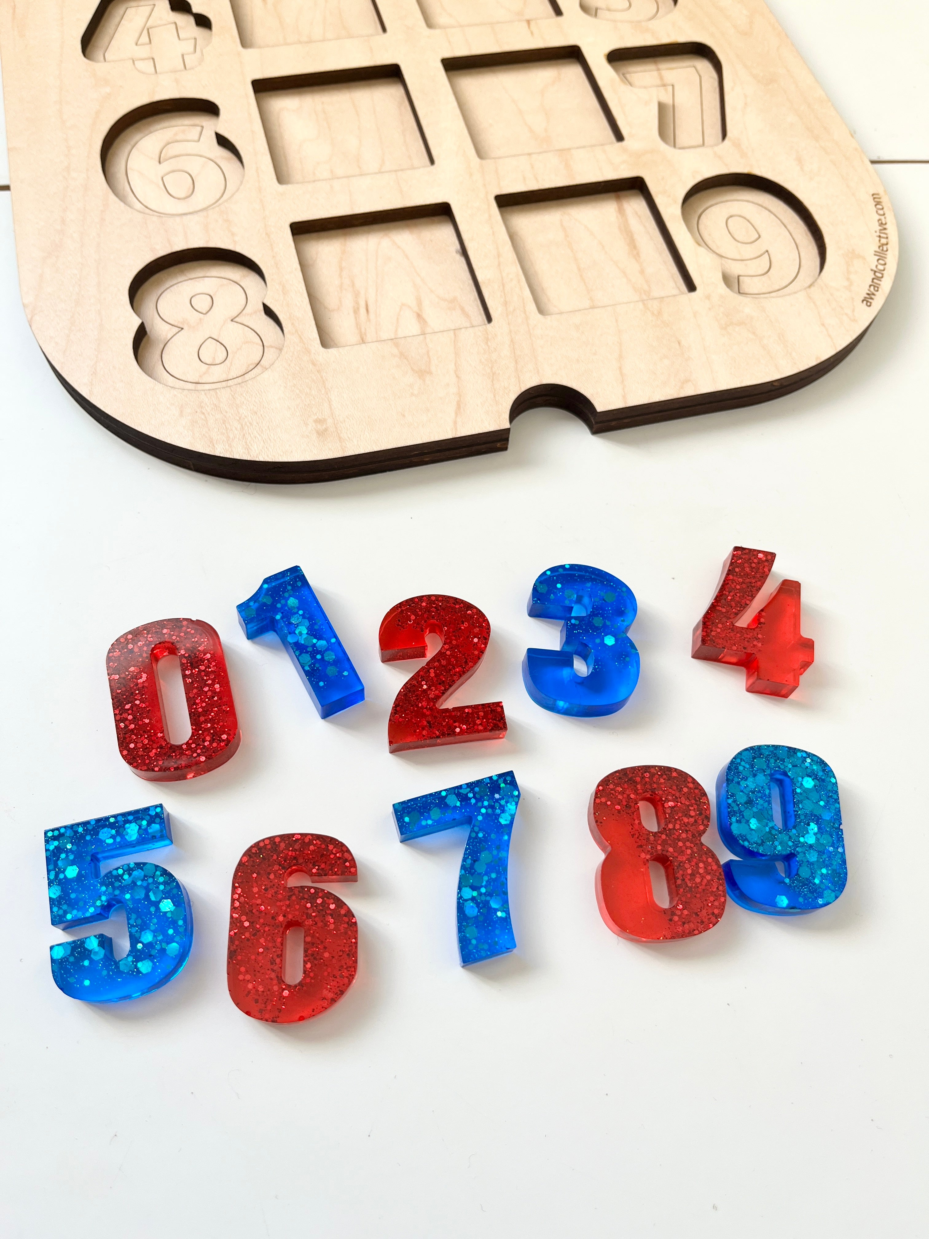 Montessori Resin Numbers • Movable Numerical Set • Fits Flisat Insert ...