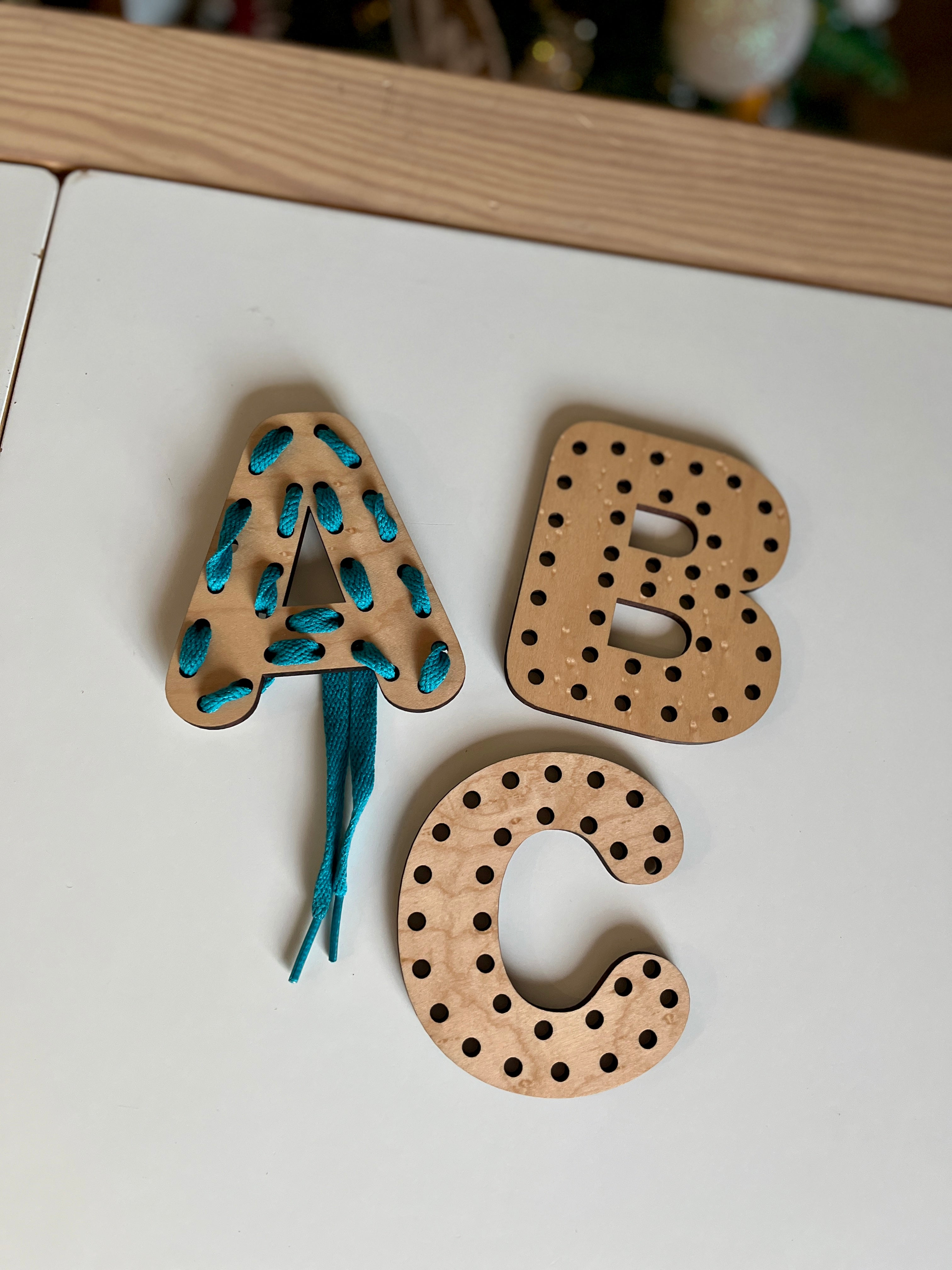 Alphabet Lacing Letters (A, B, C shown — full alphabet optional) – AWandCo