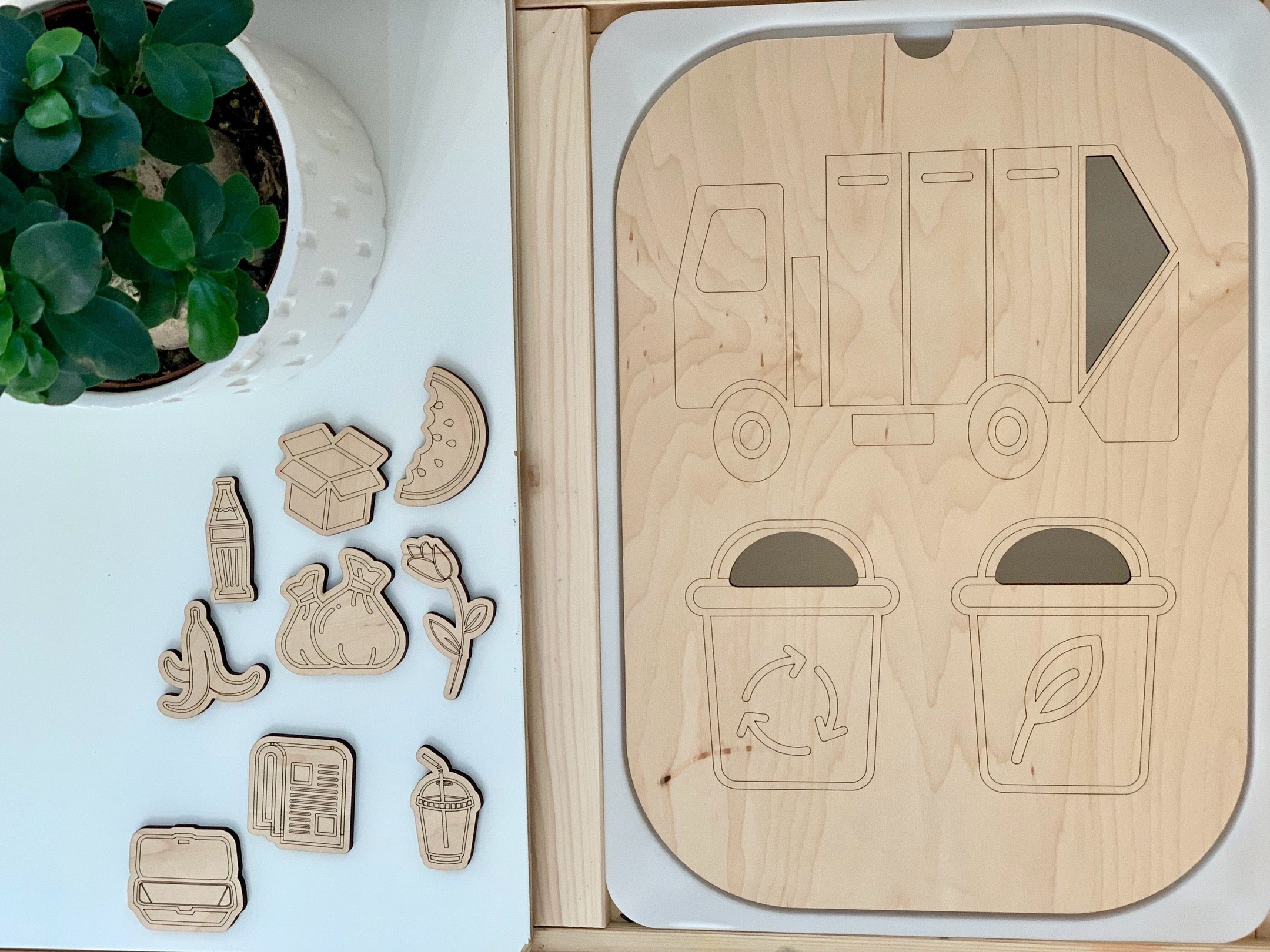 Garbage, Recycling & Compost Flisat Table Top Insert – AWandCo